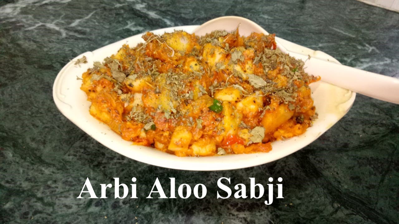 Arbi Aloo Ki Sabji | Arbri Aloo Masala Recipe | How To Make Taro Root ...