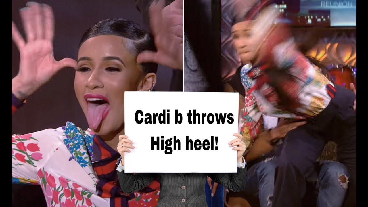 Cardi b throws high heel! 😡 - YouTube