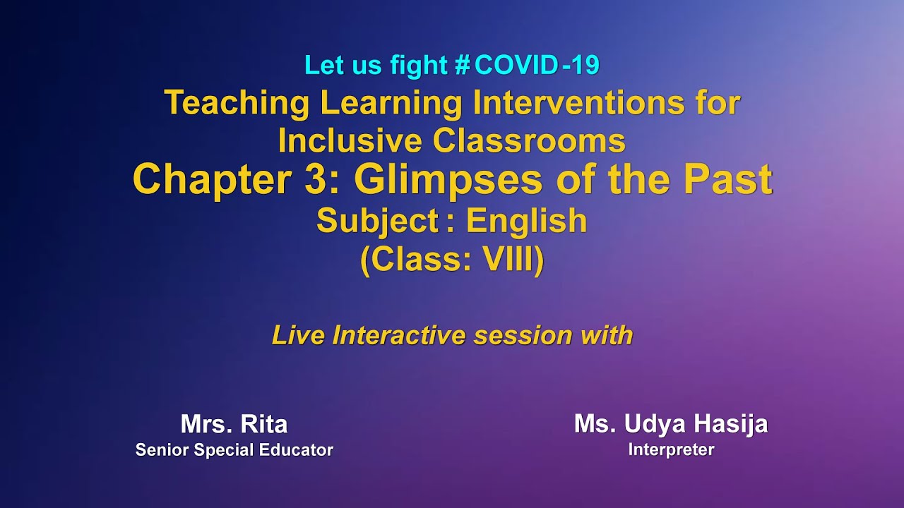 Live Interaction on PM eVidya : Teaching Learning Interventions for Inclusive Classrooms - YouTube