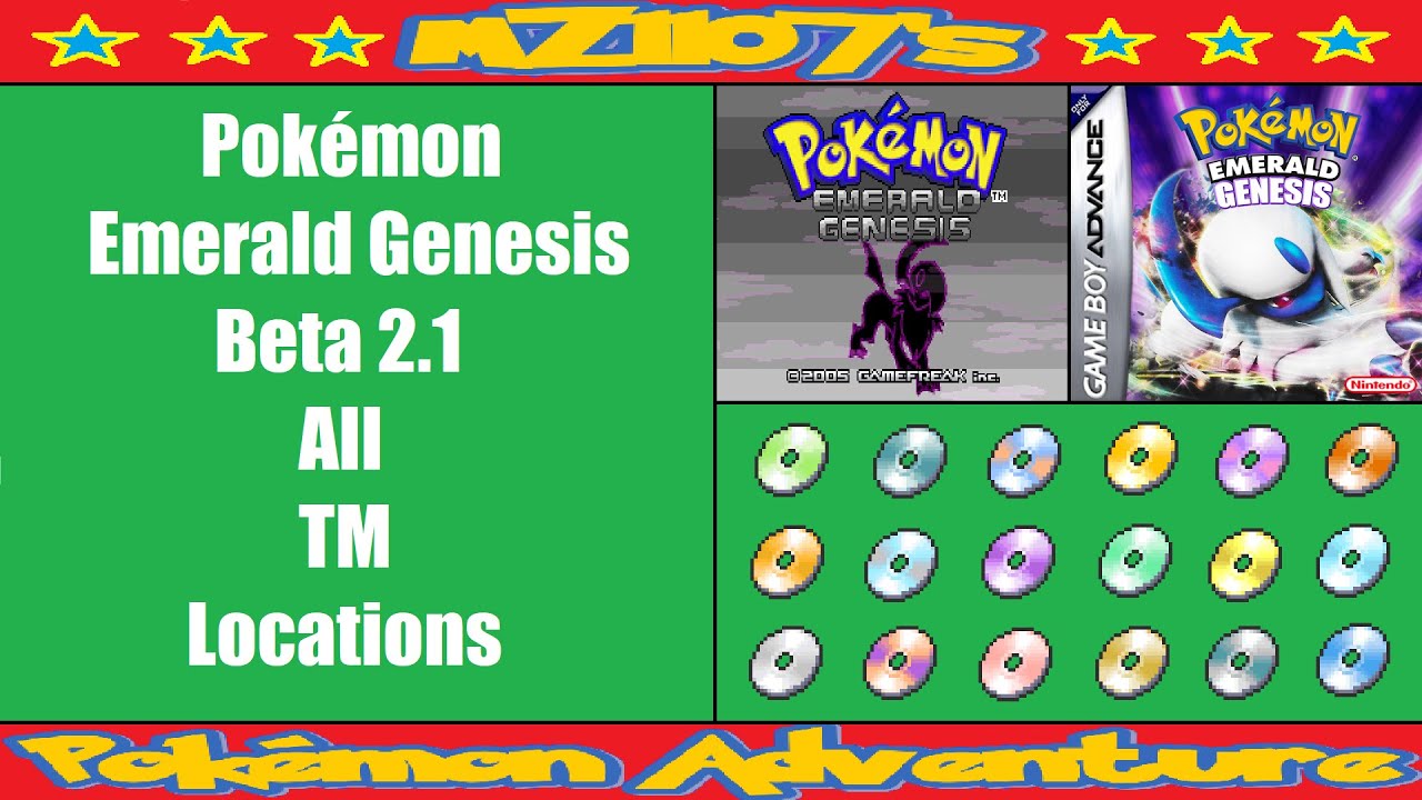 Pokémon Emerald Genesis Beta 2.1 - All TM Locations!! - YouTube