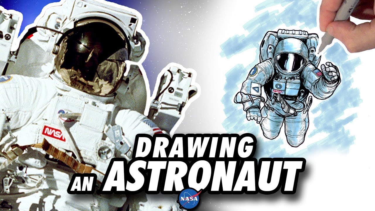 Drawing an ASTRONAUT in Space ! Speed Drawing ️ Comic Book Style ️ 👨🏼‍🚀 ...