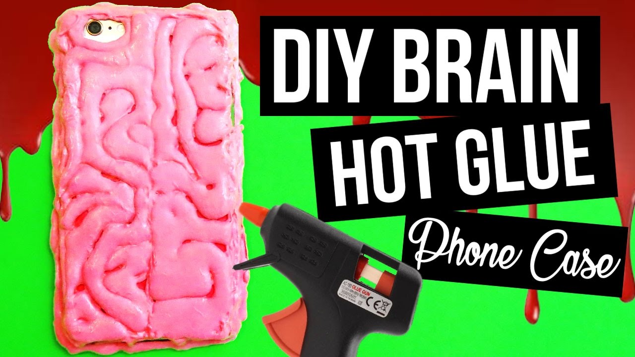DIY Brain Phone Case Made of Hot Glue Creepy Halloween Crafts - YouTube