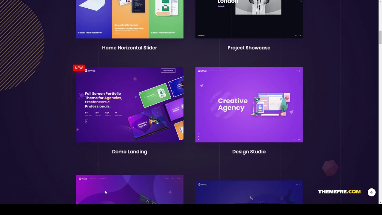 Wavee - Creative Portfolio WordPress Theme colorful portfolio scrolling portfolio Website ...