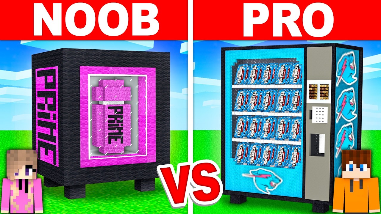 NOOB vs PRO: PRIME vs FEASTABLES VENDING MACHINE Build Challenge in ...