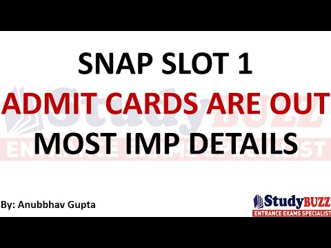 SNAP 2024 Test 1 Admit Cards are Out: Exam Day Instructions - YouTube