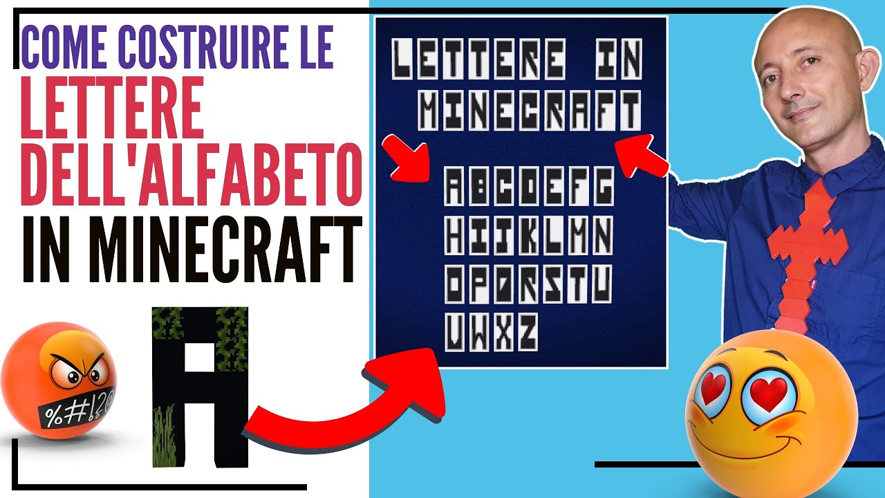 COME FARE LE LETTERE DELL'ALFABETO CON GLI STENDARDI SU MINECRAFT (2020 ...