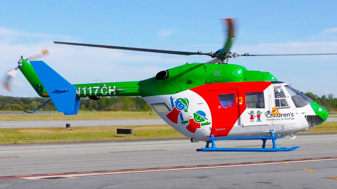Epic BK-117 Helicopter N117CH : Startup, up close And Takeoff # ...