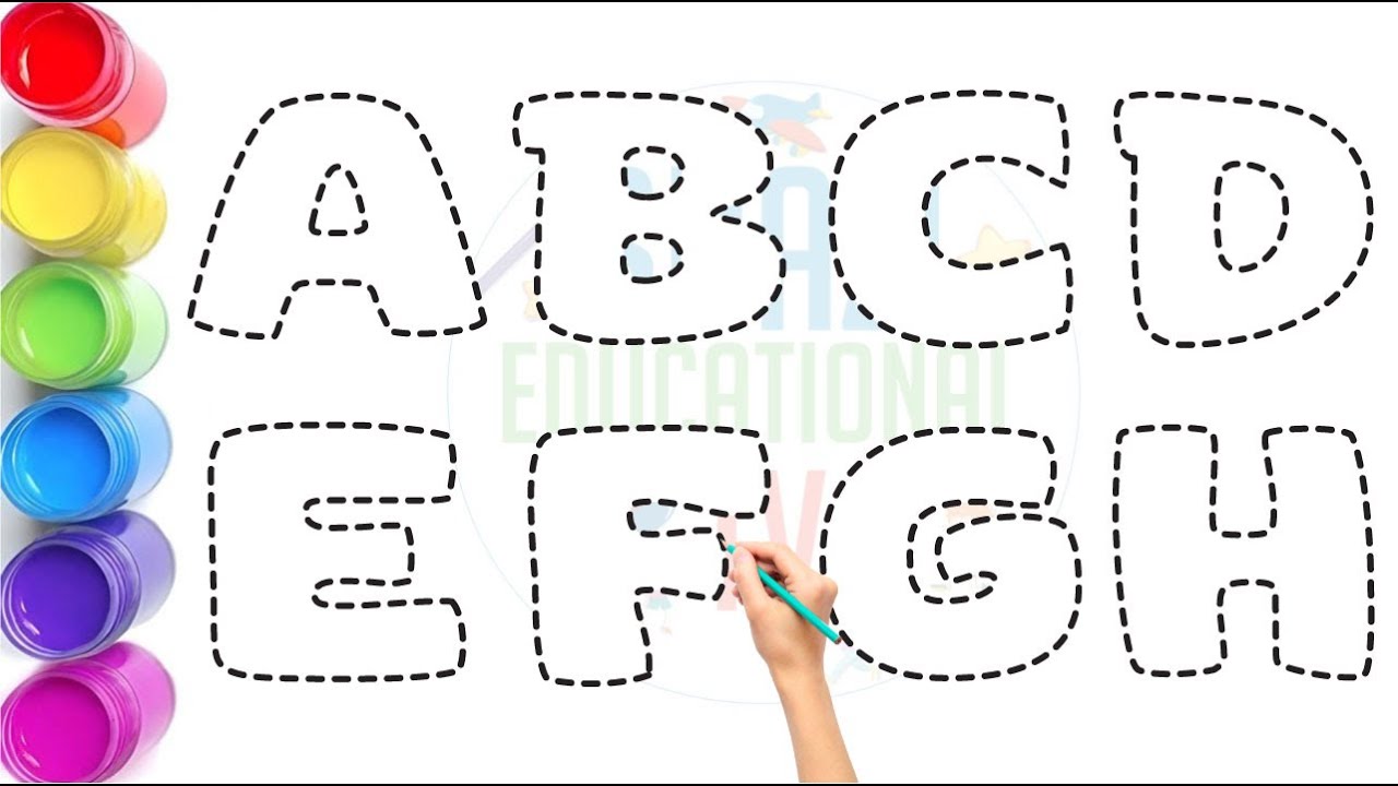 Let's Learn to Draw and Paint ABCDEFGH for Kids // Easy Step by Step ...