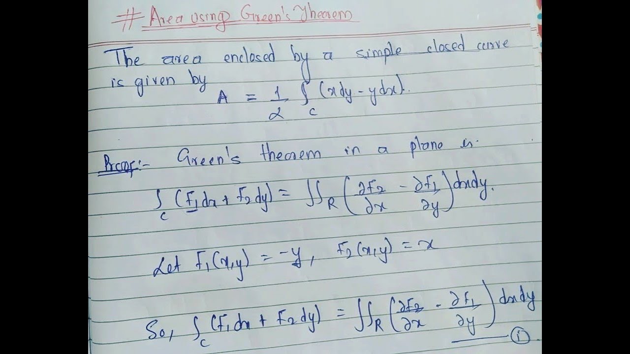 Area Using Green's Theorem - YouTube