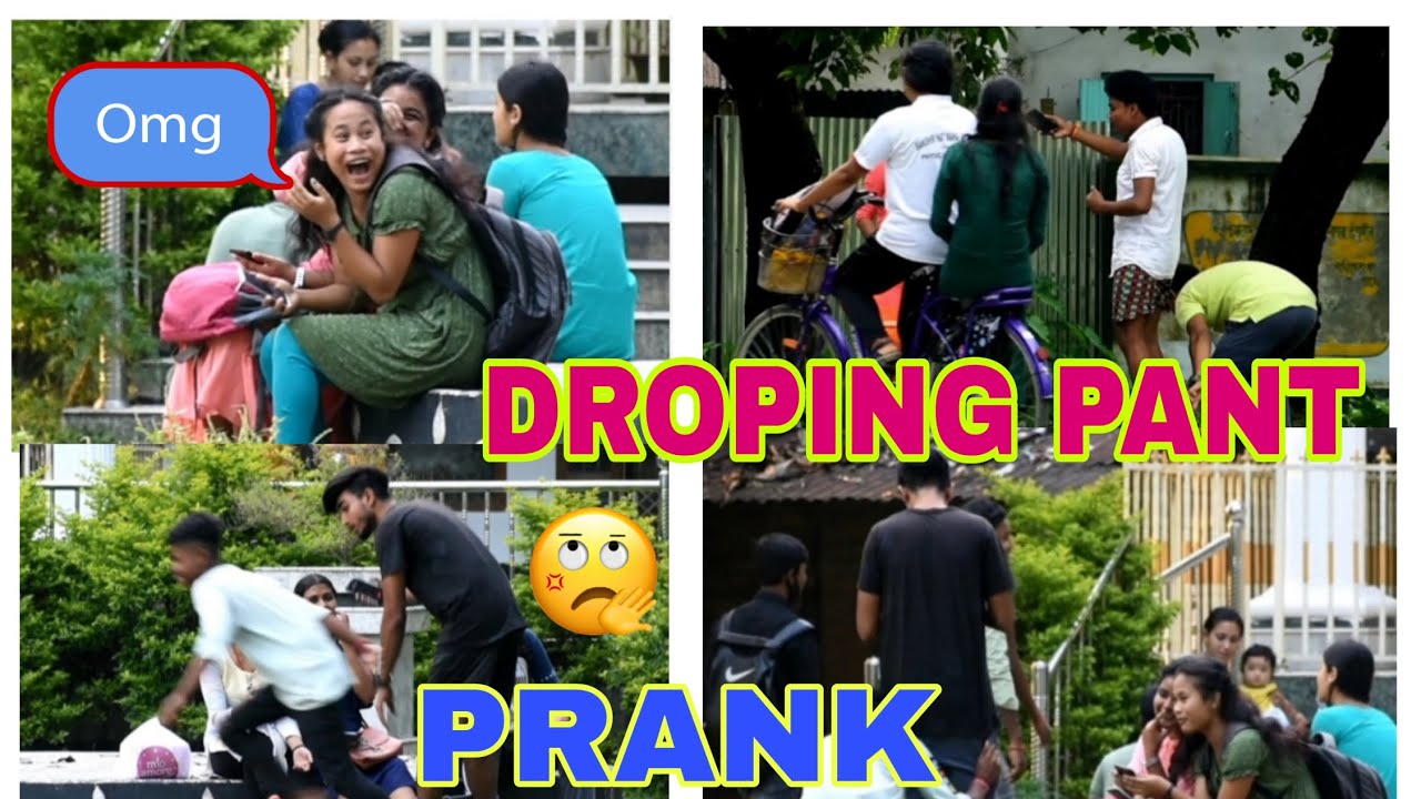 droping pant prank with cute girl // droping pant in public // prank ...