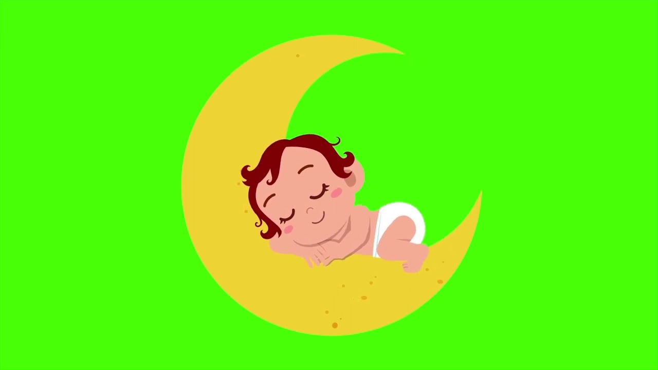 Sleeping Baby on the Moon Animation video | Free Chrome Key Green ...