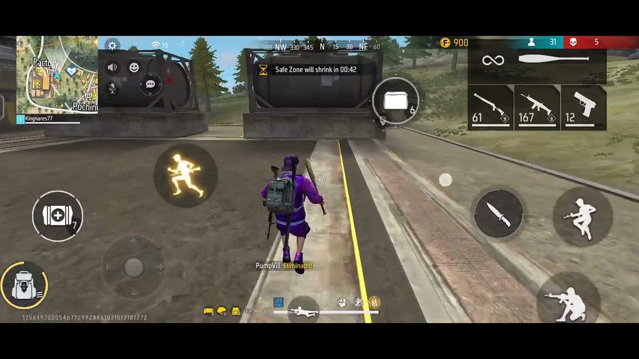 1 vs 4// battle royale in // free fire - YouTube