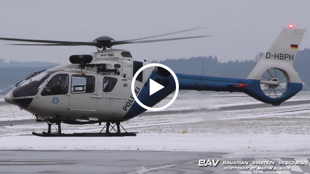 Eurocopter EC-135 - Bavarian Police D-HBPH - takeoff at Memmingen ...
