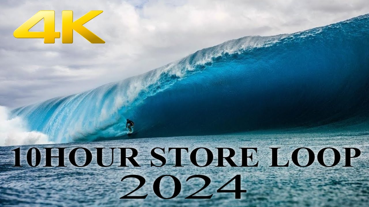 🔵4k (ASMR) 2024 - 10 Hour Store Loop - Pipeline and Teahupo'o - With ...