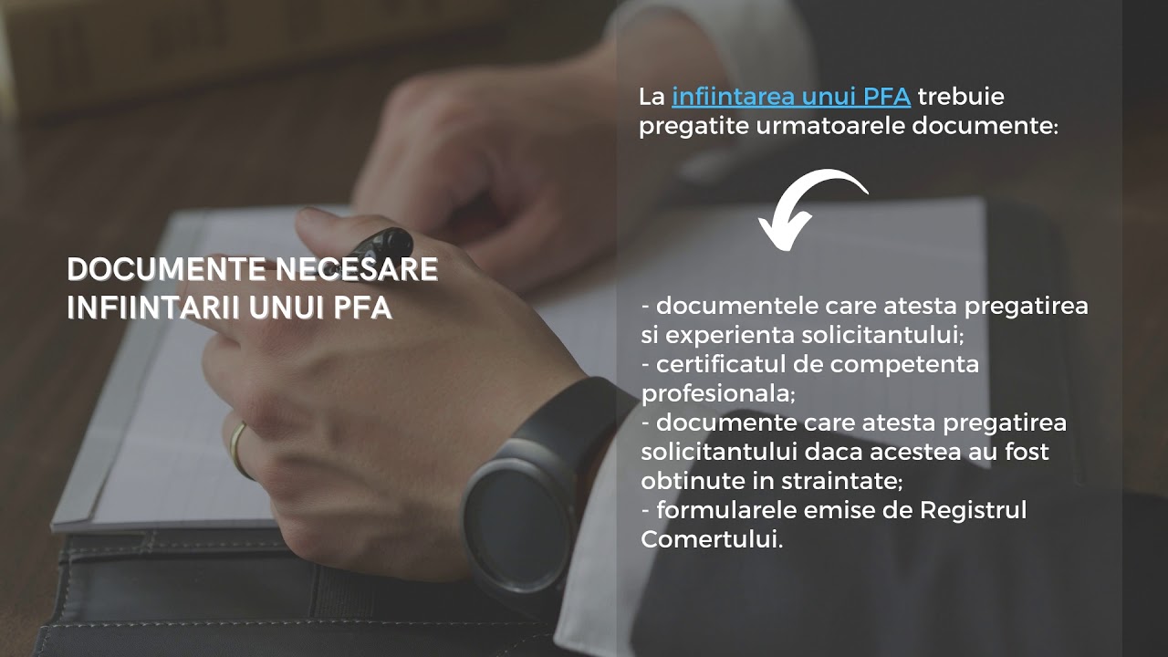 Cum se infiinteaza un PFA - YouTube