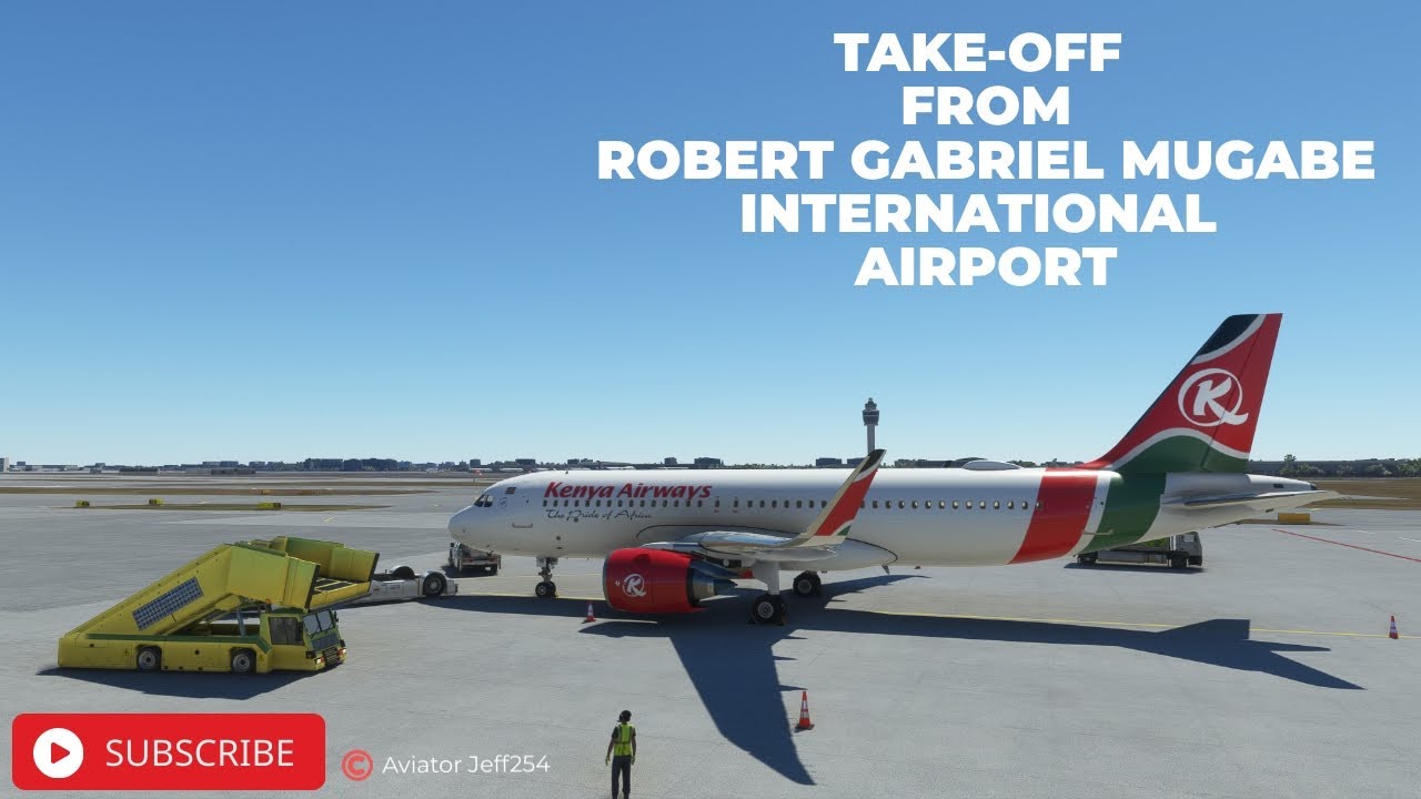 Kenya Airways Take Off from Robert Gabriel Mugabe International Airport ...