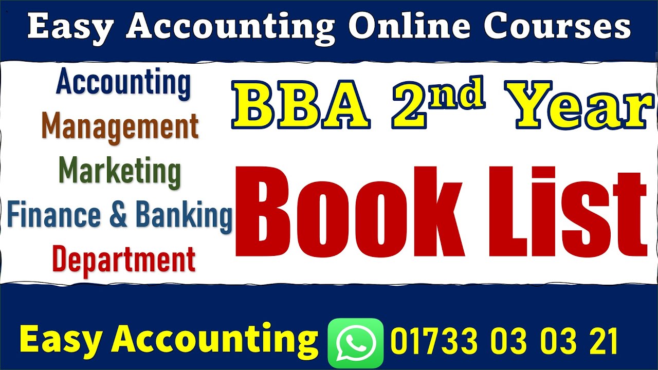 BBA 2nd Year Books List ||Accounting; Management; Marketing & Finance ...
