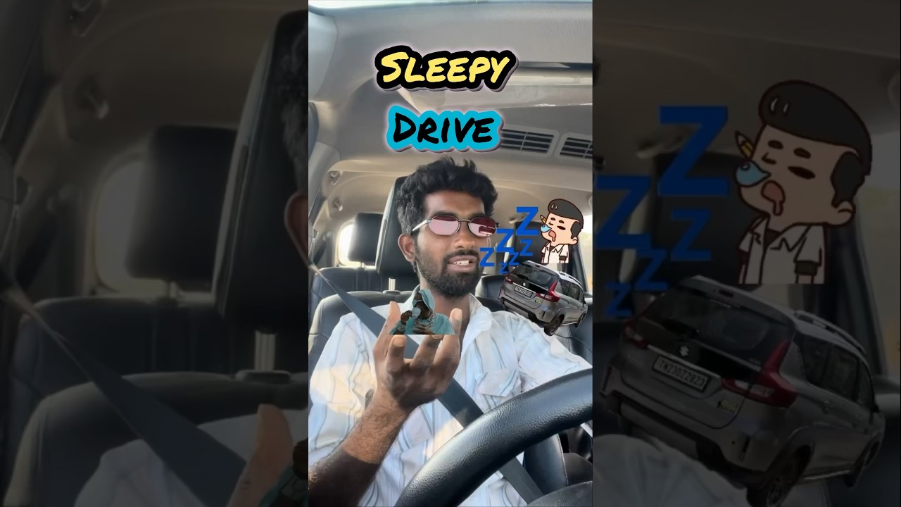 Sleepy drive💤🥱 #trending #comedy #funny - YouTube