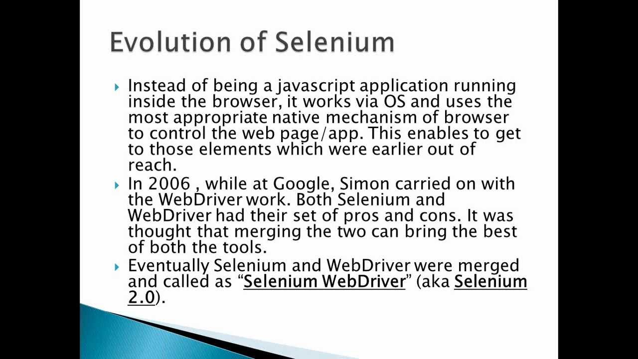 Evolution of Selenium - YouTube