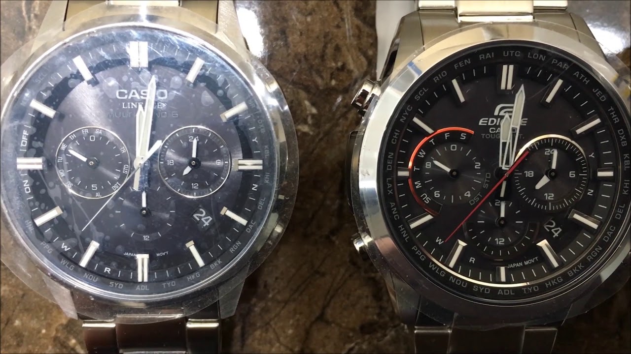 casio multiband watch day and date change, radio wave receive - YouTube