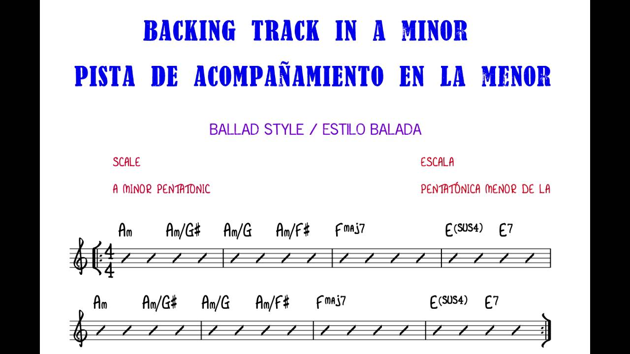 Backing Track in A minor Ballad Style Sin batería Without drums ...