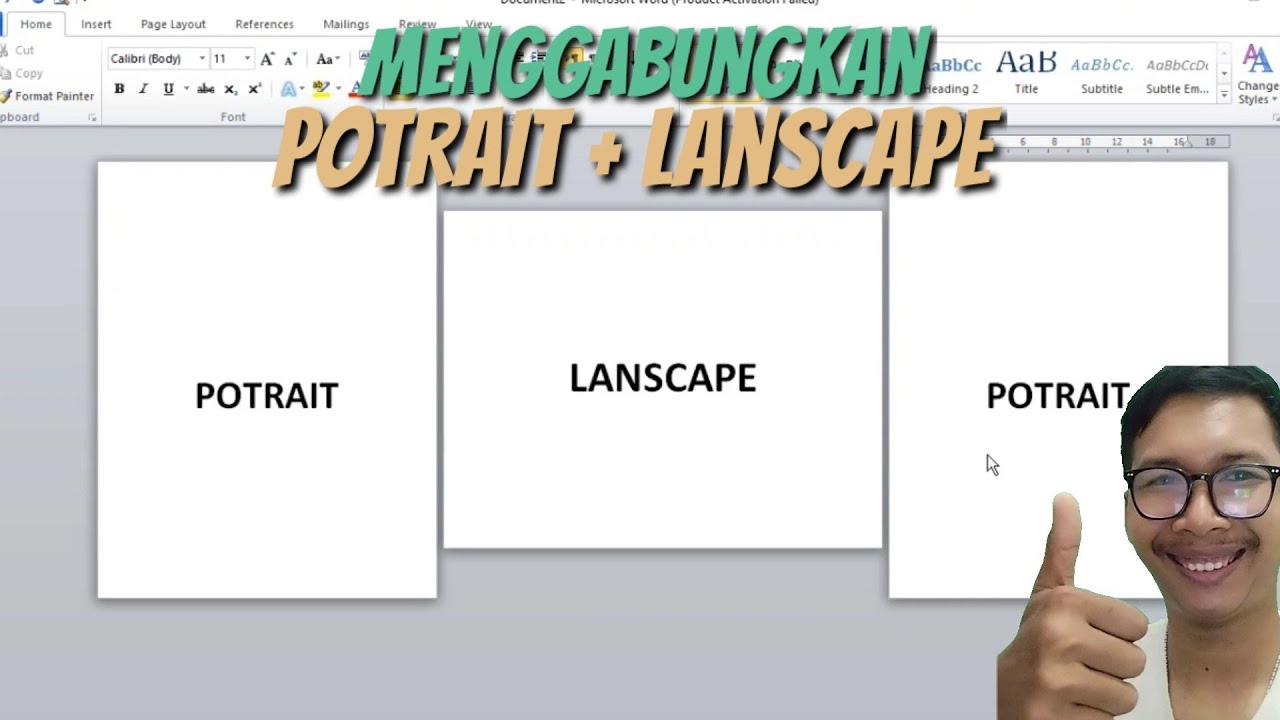 CARA MEMBUAT POTRAIT DAN LANSCAPE DALAM SATU LEMBAR KERJA - YouTube