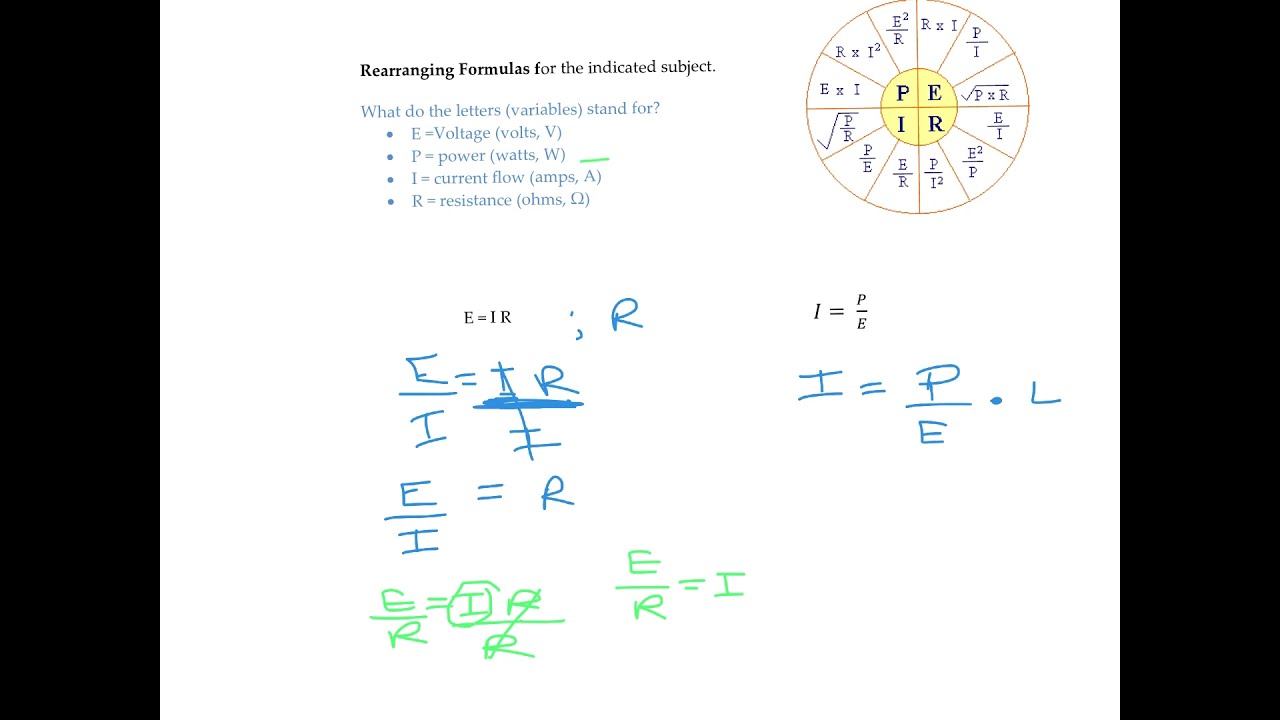 Rearranging formulas - power wheel - YouTube