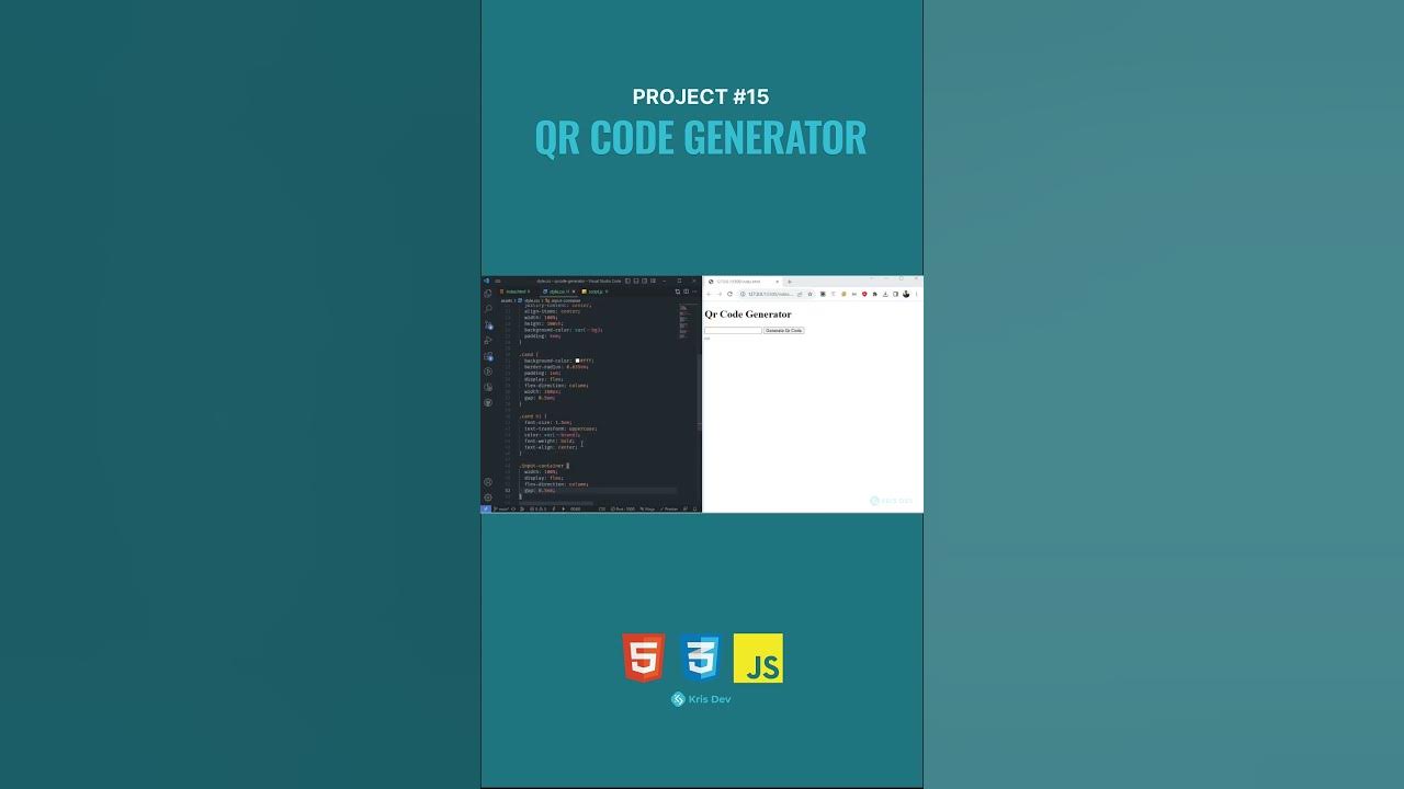 Project 15 Html Css Javascript Htmlcsstutorial Javascripttutorial Html5 Qrcodegenerator