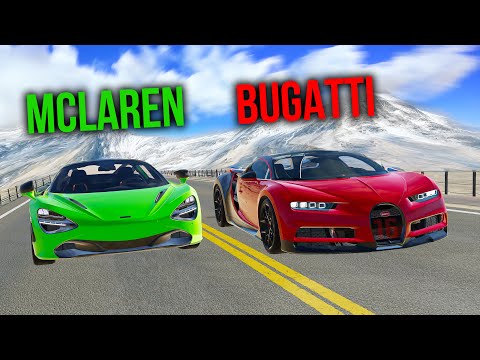 Bugatti vs McLaren Arabalar YENİ Max Hız Yarışında !!! Örümcek Abi ile BeamNG.drive