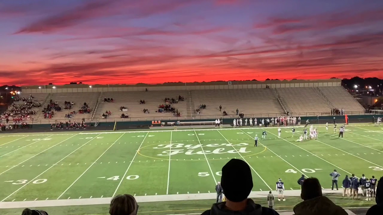 sunset over valley forge hs football game - YouTube