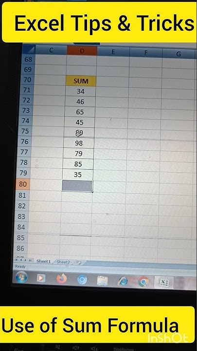 Use of SUM formula in Excel ! #exceltips #exceltutorial #shorts #excelworld #shortsfeed - YouTube