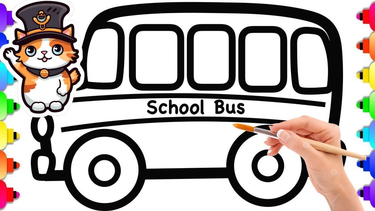 How to draw School Bus 🚌 Drawing for kids - Baby Songs - Nursery Rhymes ...