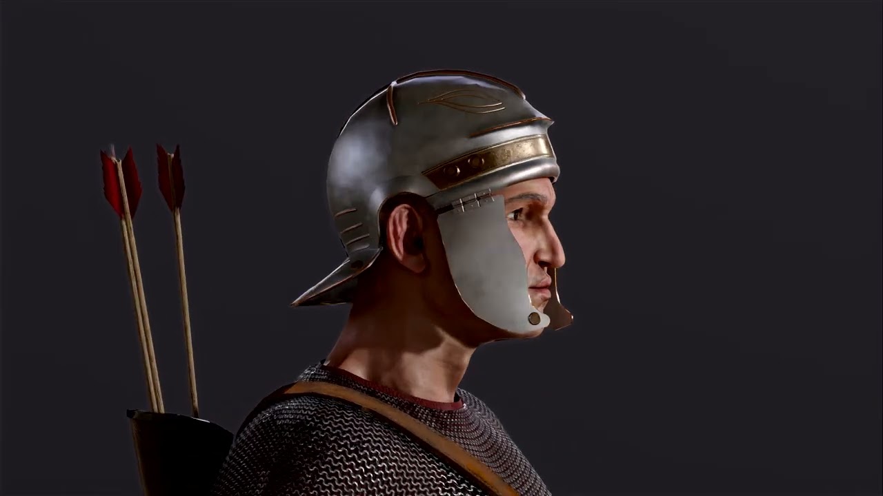 Roman Archer 3D model redy for game Unreal-engine and Unity - YouTube