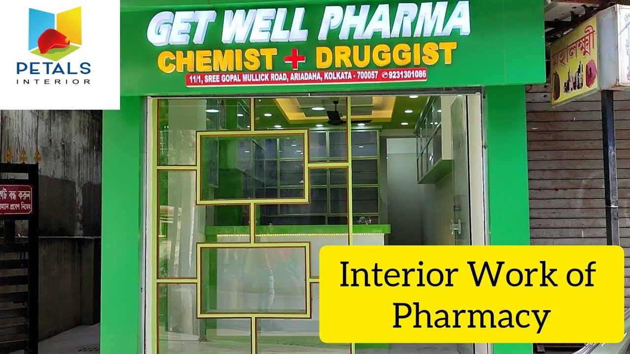 Get Well Pharma | 10ft x 17ft l Interior Design of Pharmacy | Petals ...