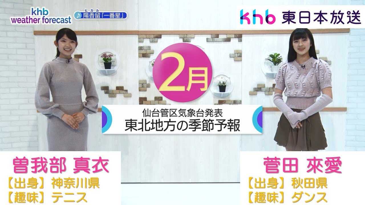 khb weather forecast 2023（2月）【khb発！新感覚お天気情報！】 - YouTube