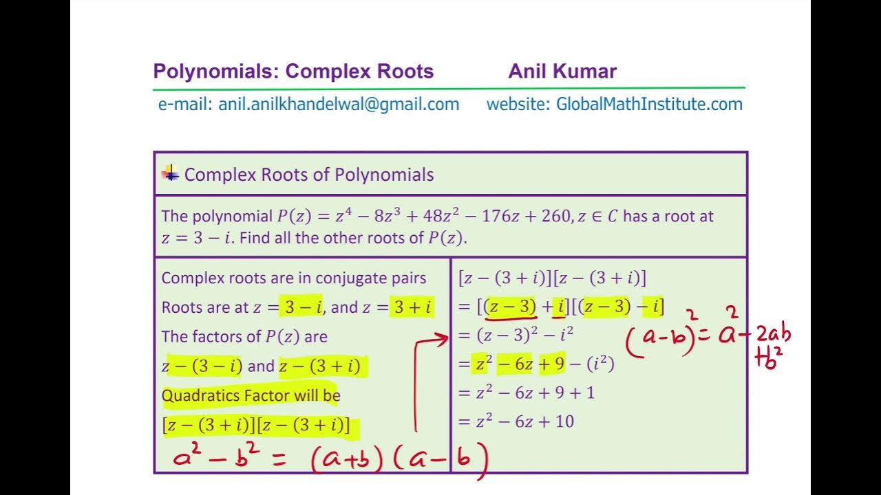 How to find Complex Roots of Quartic Polynomial MHF4U Students ...