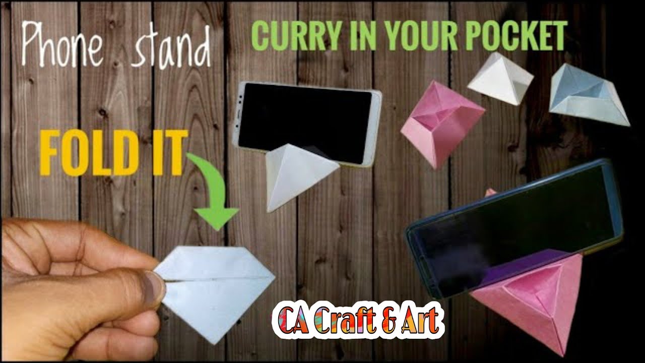 How to make a paper mobile stand in few minutes||DIY Mobile holder ...