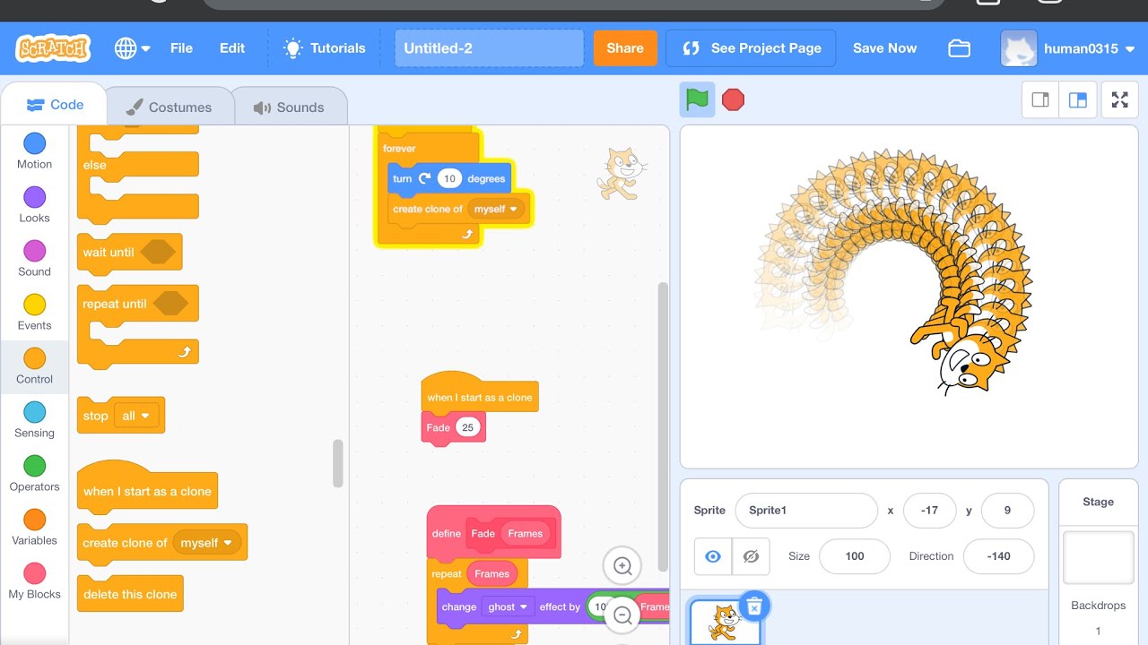 How To Create Simple Sprite Clones In Scratch Youtube