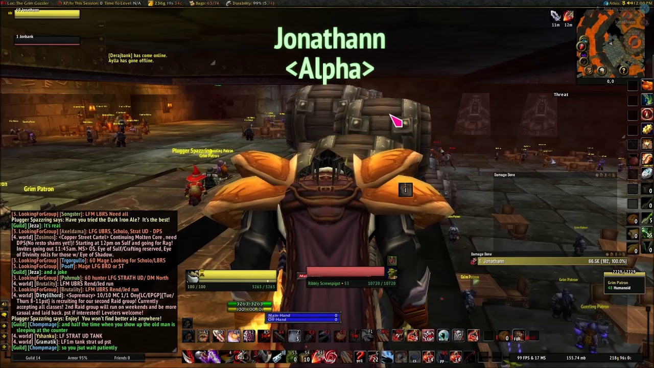 classic wow BRD 16 slot bag BOSS SOLO - YouTube