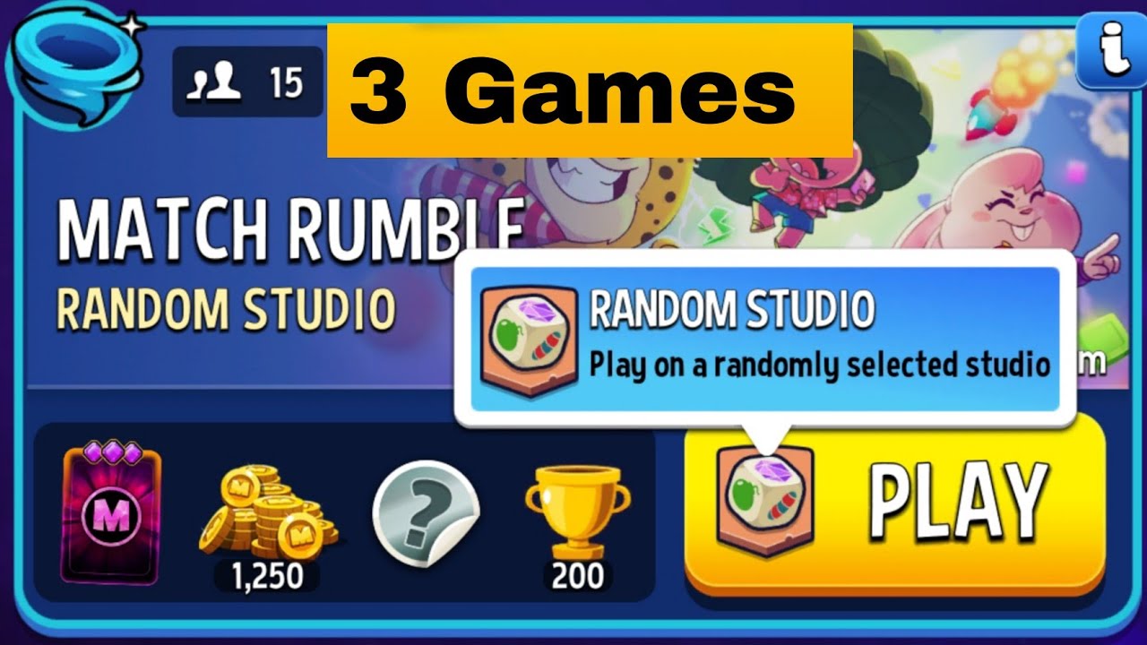 Random Studio Rumble Match | Match Masters Rumble Match | Match Masters ...