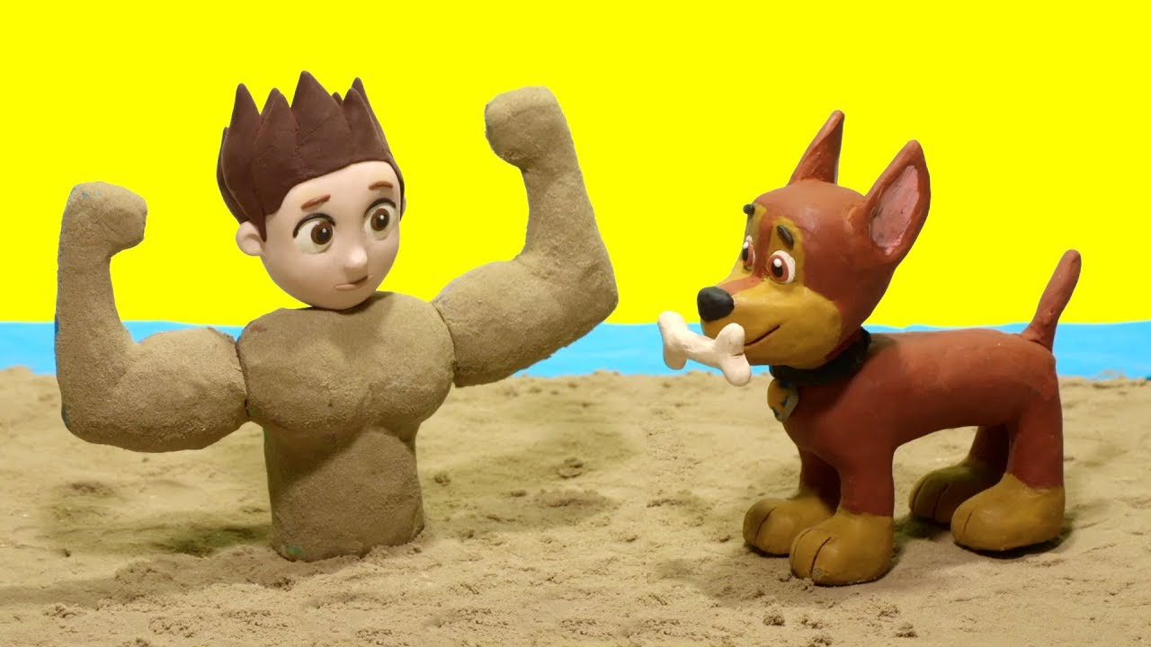 DibusYmas Paw Patrol muscle Ryder 💕 Superhero Play Doh Stop motion ...