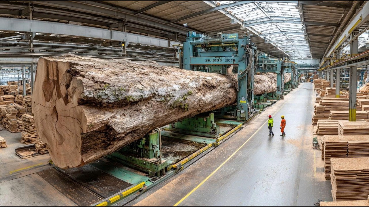 Harvesting Giant Timber and Transforming It in Modern Sawmills - YouTube