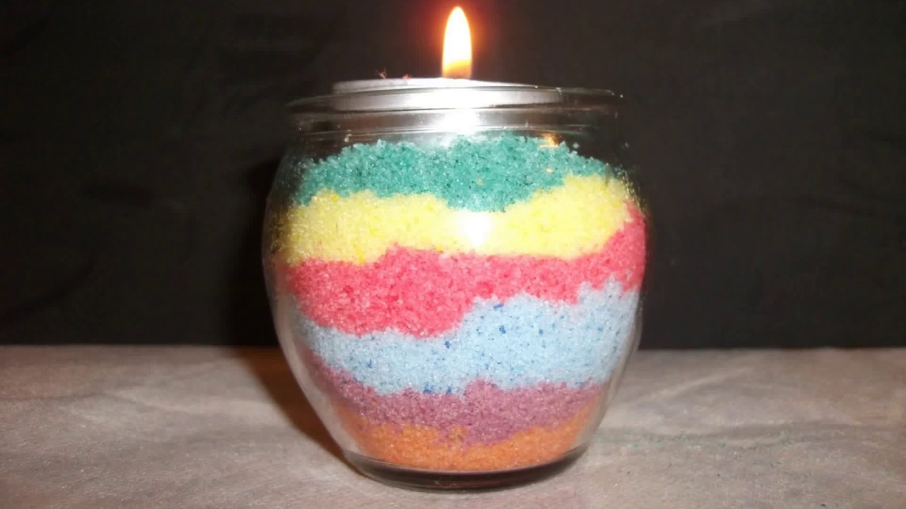 How to make coloured salt-Lovely decoriaton for your home - YouTube