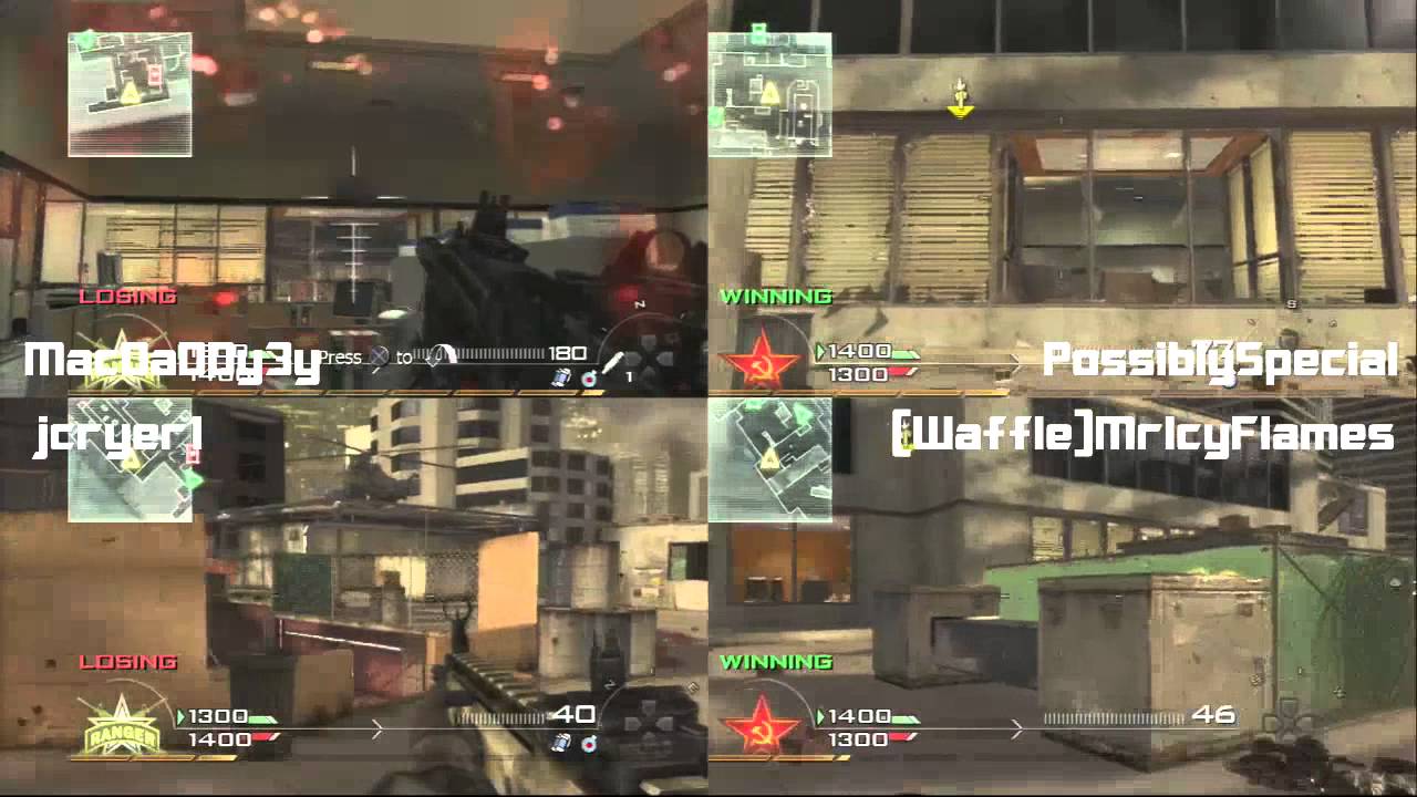 4 WAY SPLIT SCREEN PART 1: HIGHRISE(MW2) - YouTube