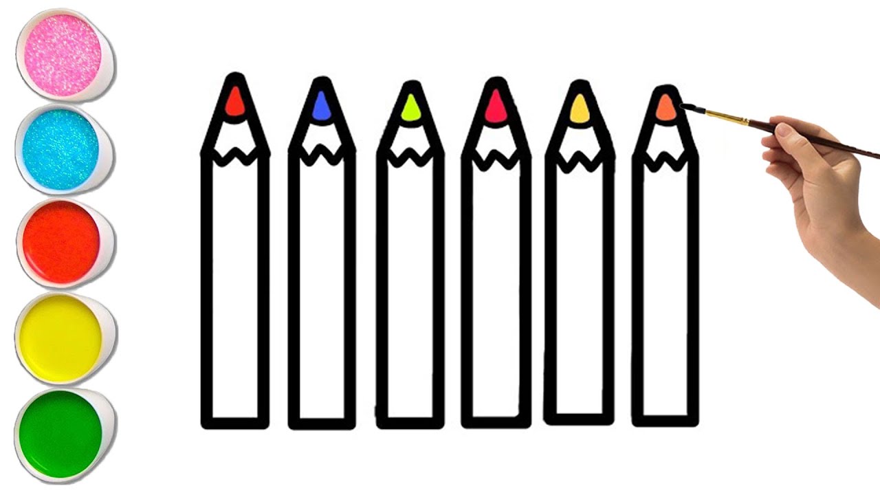 How to draw a Pencil ️ | Pencil Drawing, Painting and Coloring for kids ...