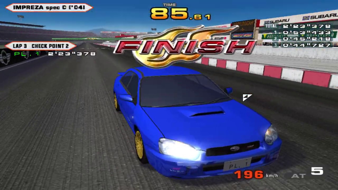 BATTLE GEAR 4 ver 2.03 - tp 1.364 time attack stage 01 - Subaru wrx ...