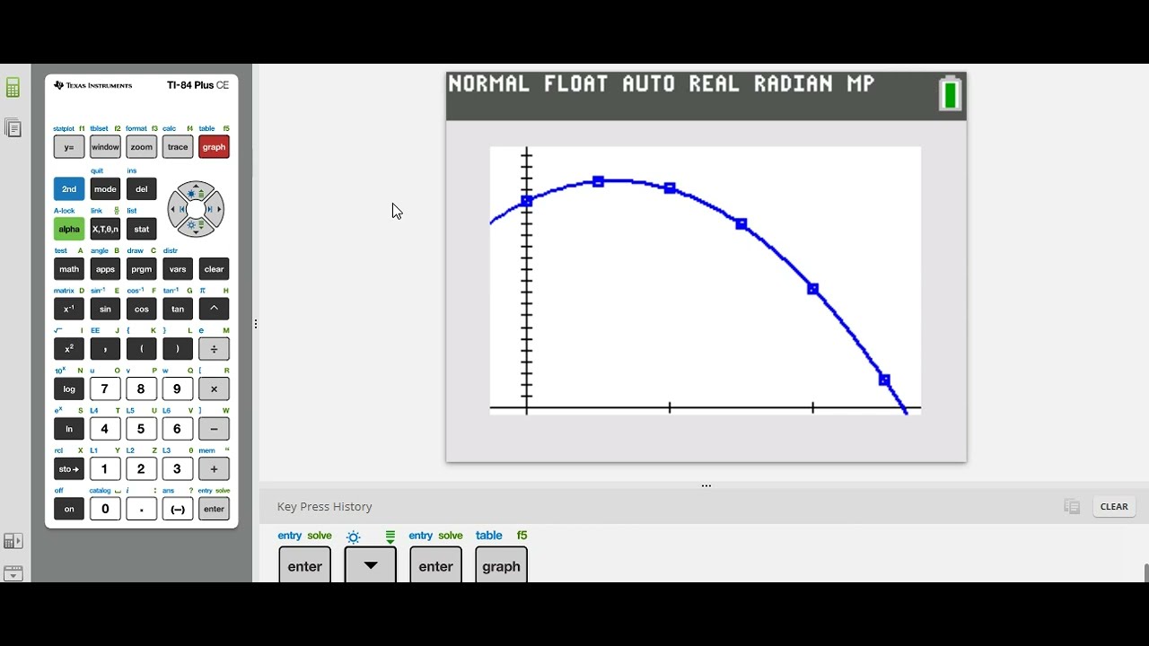 Quadratic Regression on a TI-84 Plus CE - YouTube