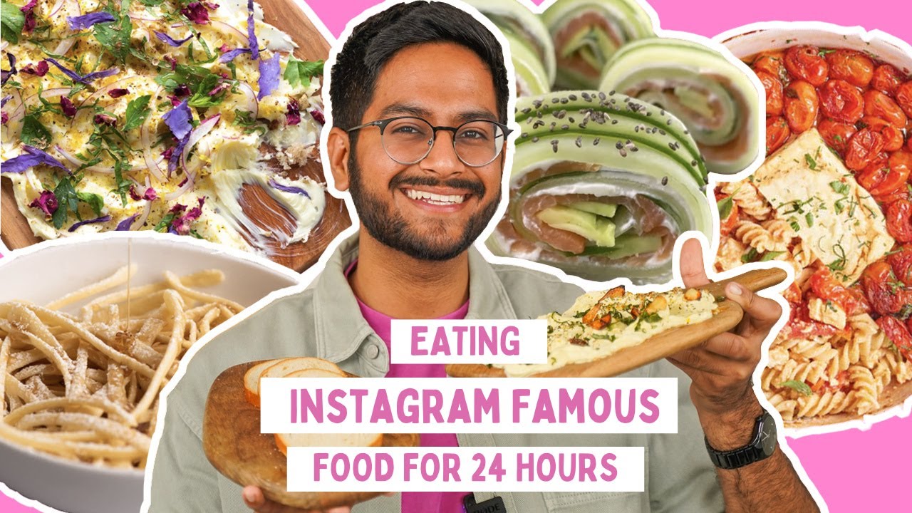 OMG😳😱 EATING ONLY INSTAGRAM TRENDING DISHES FOR 24 HOURS | VIRAL FOOD ...