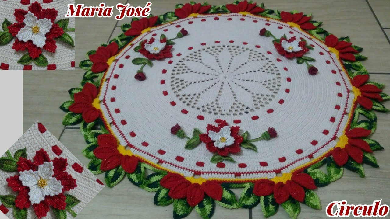 Tapete Natalino em crochê com Maria José. - YouTube