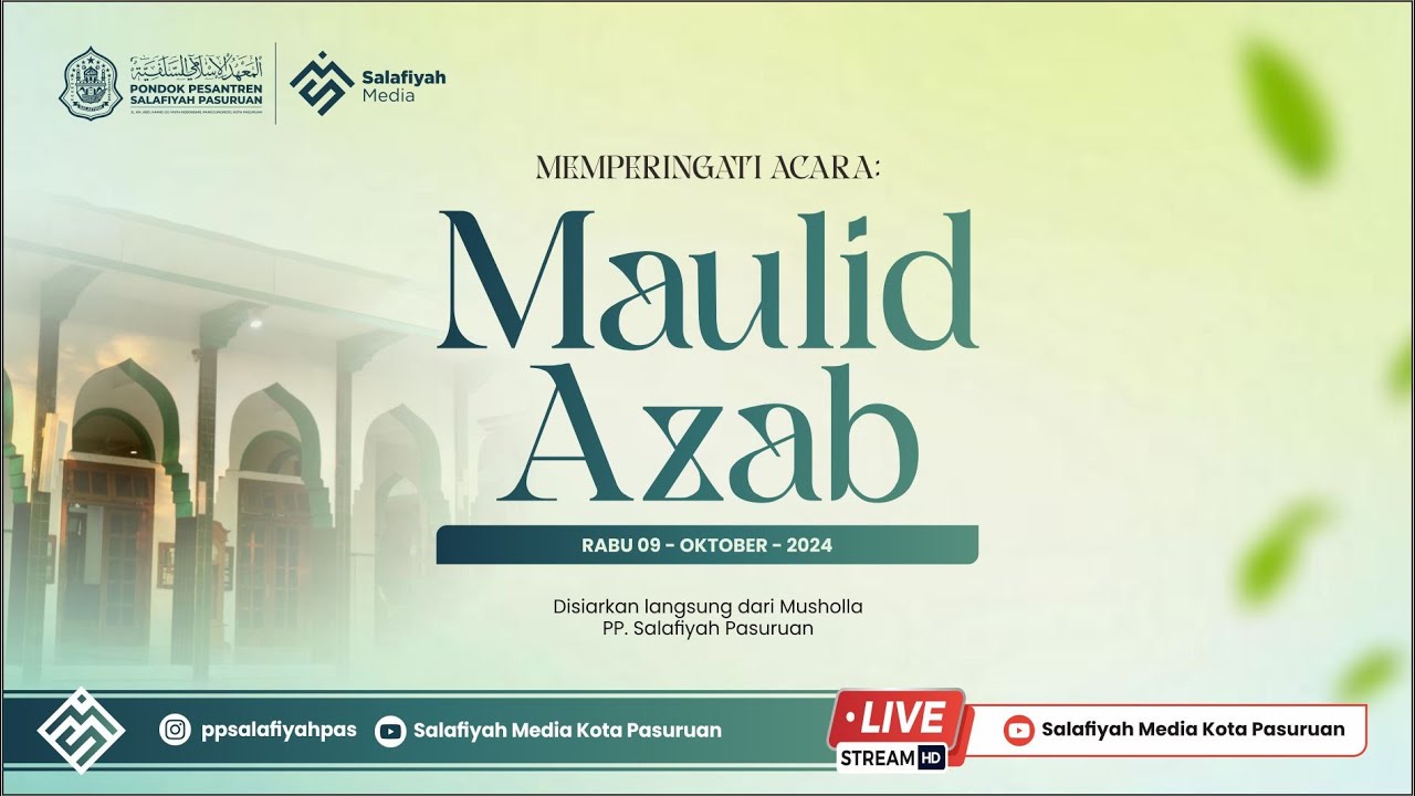 🔴 [LIVE] PEMBACAAN MAULID AZAB OLEH SANTRI KELAS 3 ULYA | RABU 09 ...